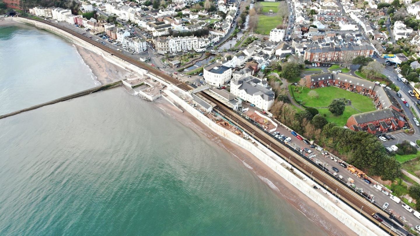 Works on £82m sea wall protecting Dawlish rail line completed - Railway ...